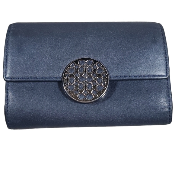 Coach | Bags | Coach Blue Trifold Wallet | Poshmark